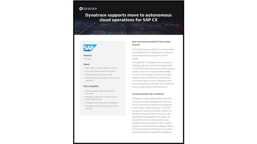 ¿Cómo te ayuda Dynatrace en el cambio a SAP CX en cloud? | IT Whitepapers | IT User